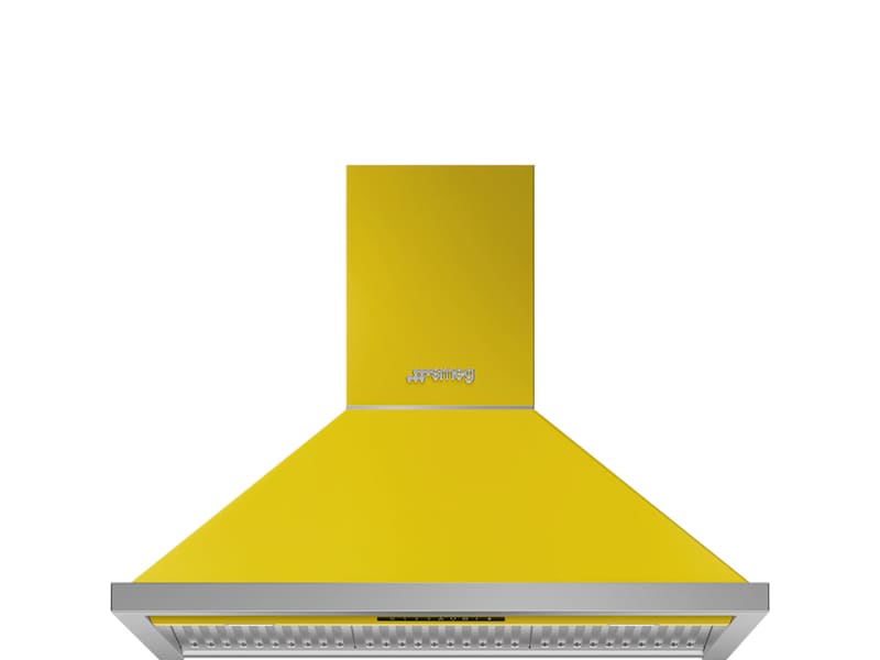 Smeg 90cm Portofino Chimney Hood Yellow KPF9YW | Magnet