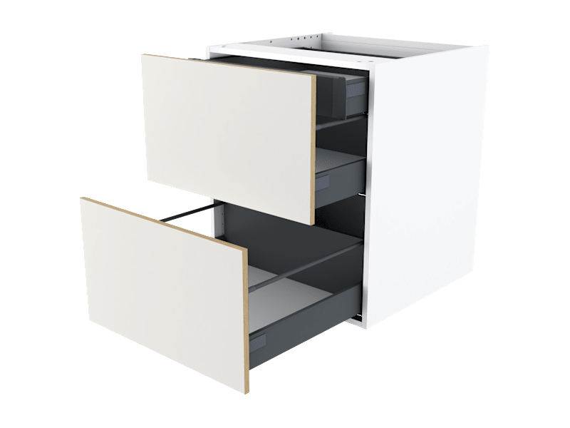 Skuffeskab med 2 lux-skuffer og lux-bakke med soft-luk. | HTH