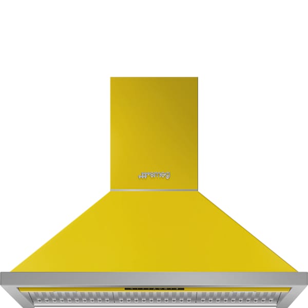 Smeg 90cm Portofino Chimney Hood Yellow KPF9YW