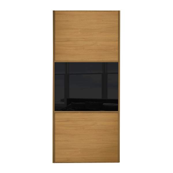 Linear 610mm 3 Panel Sliding Door with Oak Frame