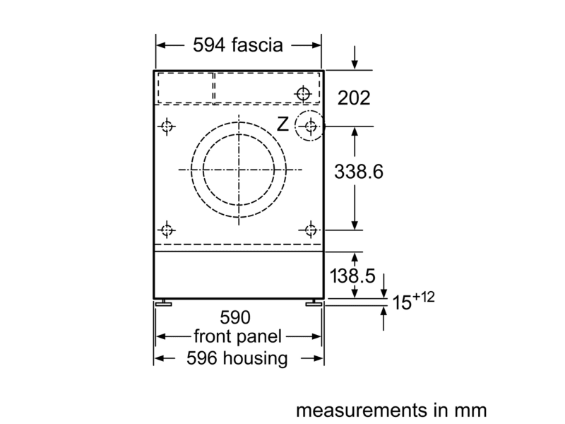 Bosch Series 6, WIW28302GB Built-in washing machine, 8 kg, 1400 rpm ...