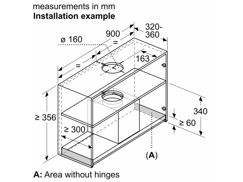 Neff N70, D95XAM250B Integrated Design Hood, 90 cm, clear glass black ...