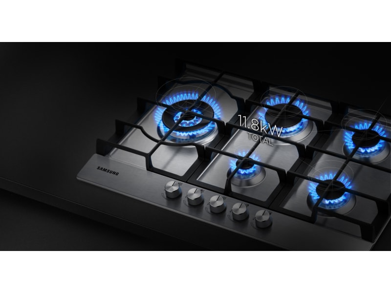Samsung NA75J3030AS/EU 5 Burner Gas Hob with Cast Iron Grates | Magnet