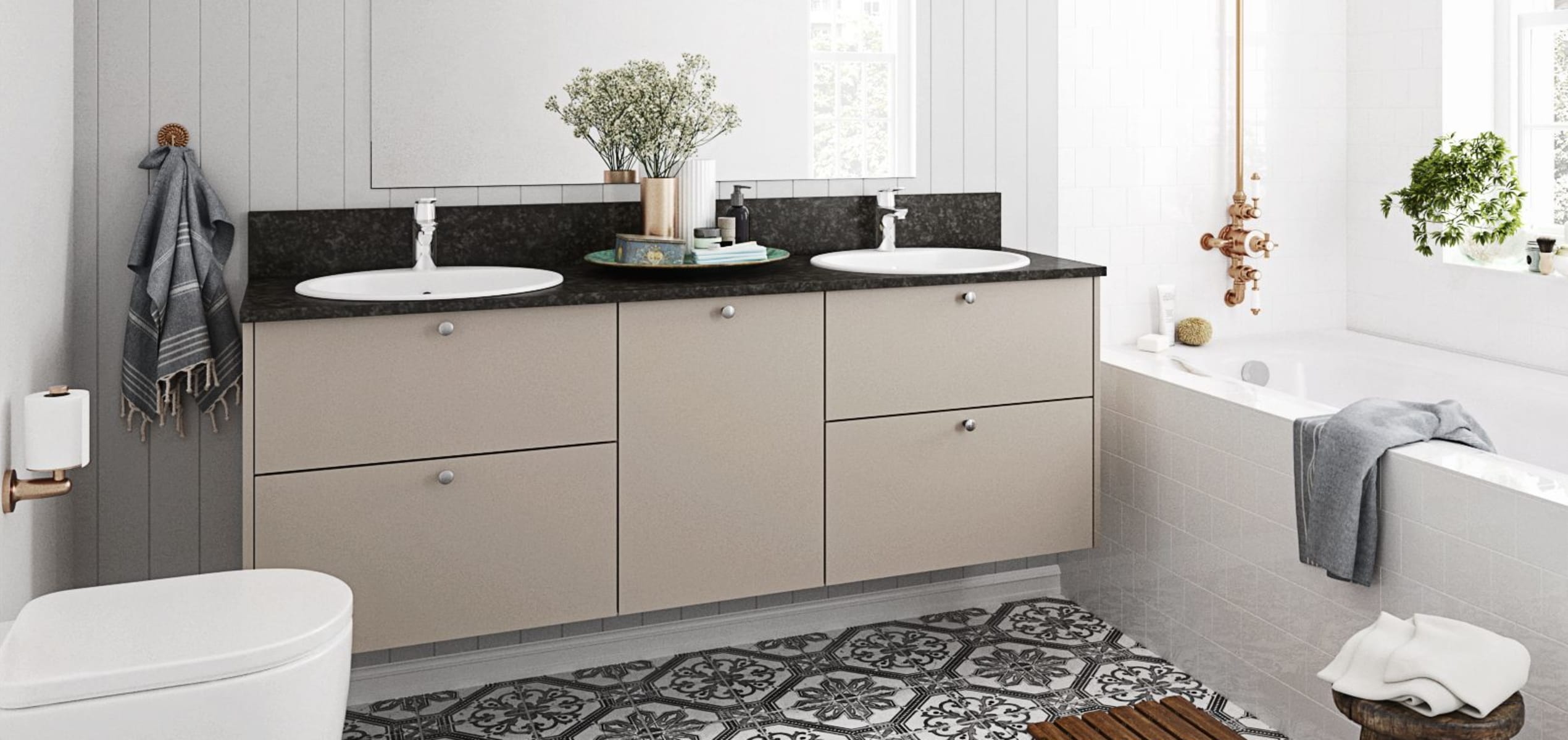 Modern bathroom for the modern home: Model Stockholm | HTH