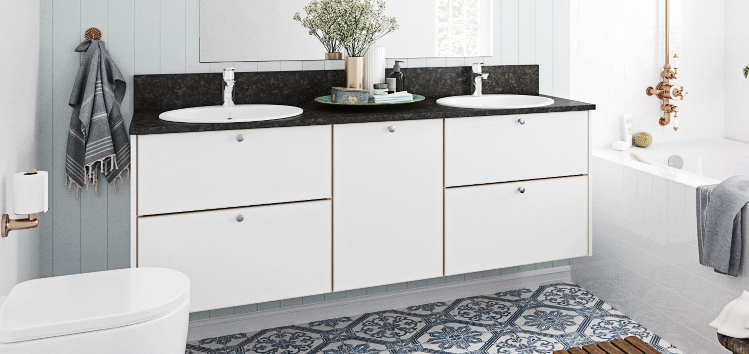 Bad i hvit eik for et lyst bad: Trend Hvit Eik | HTH